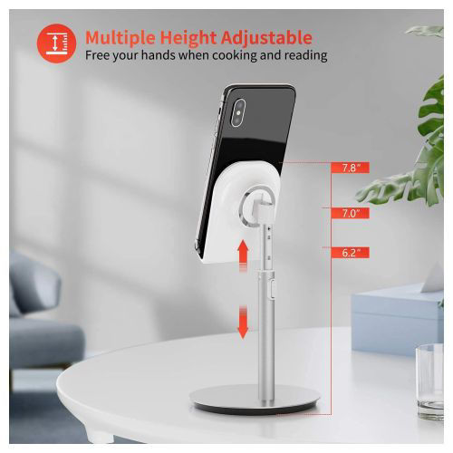 Saiji Adjustable Height & Angle Phone Stand Tablet Holder, Black