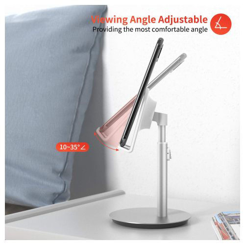 Saiji Adjustable Height & Angle Phone Stand Tablet Holder, Black